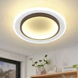 ZMH - Deckenlampe led Schlafzimmer Deckenleuchte Flur - 3000K Warmweiß Schlafzimmerlampe Modern Flurlampe 14W Schwarz Design Wohnzimmerlampe Rund