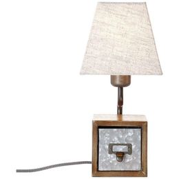 Brilliant - Lampe Casket Tischleuchte zink antik/beige 1x A60, E27, 25W, geeignet für Normallampen (nicht enthalten) Mit Schnurzwischenschalter