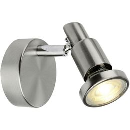Brilliant - Lampe Ryan led Wandspot eisen/chrom 1x LED-PAR51, GU10, 5W LED-Reflektorlampe inklusive, (380lm, 3000K) Kopf schwenkbar - silber