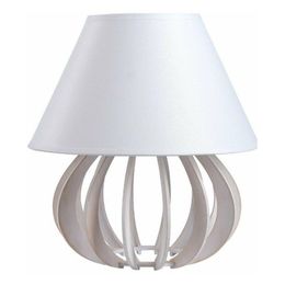 Keter Lighting - 939 Nora Tischlampe mit rundem konischem Schirm weiß, 25cm, 1x E27