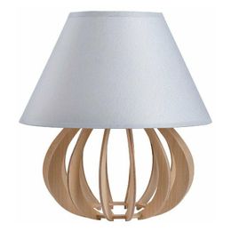 966 Nora Tischlampe mit rundem konischem Schirm Naturgrau, 25cm, 1x E27 - Keter Lighting