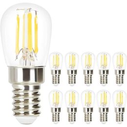 10 Stück led Gluehbirne E14 Vintage Lampe - ST25 Leuchtmittel edison Light Bulb 2700K 4W Glühlampe Warmweiß Filament Retro Birne Glas Antike