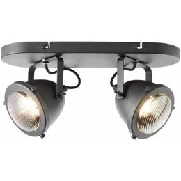 Brilliant - Lampe, Carmen Spotbalken 2flg schwarz korund, Metall/Glas, 2x PAR51, GU10, 5W,Reflektorlampen (nicht enthalten)