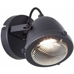 Lampe, Carmen Wandspot schwarz korund, Metall/Glas, 1x PAR51, GU10, 5W,Reflektorlampen (nicht enthalten) - schwarz - Brilliant