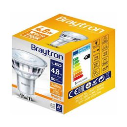 Braytron - 3x GU10 4,8W led Reflektor Glas (Synthetisch) Leuchtmittel Warmweiß 3000K 360 lm Spot Strahler