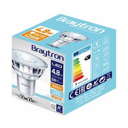 Braytron - 10x GU10 5,5W led Reflektor Glas (Synthetisch) Leuchtmittel Neutralweiß 4200K 360 lm Dimmbar Spot Strahler