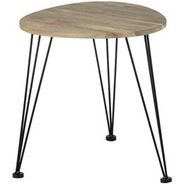 Beistelltisch Akazie lackiert, eckig, Couchtisch, Nachttisch, fsc® zertifiziert, Schwarz, Holz natur, Metall schwarz - schwarz - Wenko