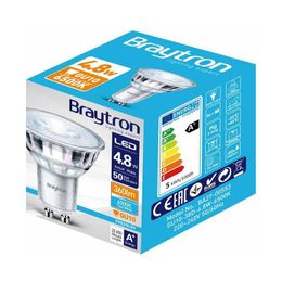 Braytron - 5x GU10 4,8W led Reflektor Glas (Synthetisch) Leuchtmittel Kaltweiß 6500K 360 lm Spot Strahler