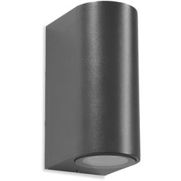 LEDS-C4 Leds C4 Estructura IP65 Max Wall Fixture Double Emission Aluminio Gris Urbano IK10