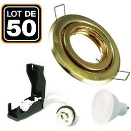 50 Einbaustrahler schwenkbar gold GU10 led 5W eqv. 40W Kaltweiß 6000K