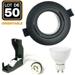 50 Schwenkbare EinbauEinbaustrahlers Mattschwarz GU10 led 5W eqv. 40W Warmweiß 3000K