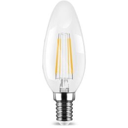 Braytron - E14 Filament C35 led Leuchtmittel Lampe Birne Leuchte Beleuchtung Form: Kerze 4W 400 Lumen Dimmbar warmweiß 5 Stück