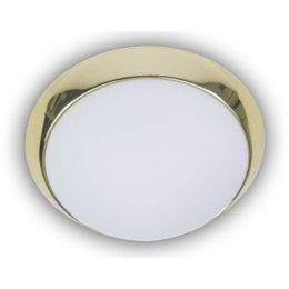 Niermann - LED-Deckenleuchte rund, Opalglas matt, Dekorring Messing poliert, ø 45cm