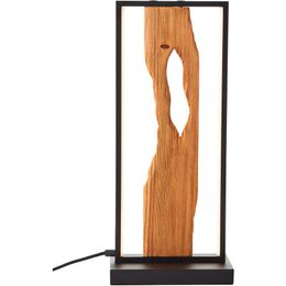 Brilliant Chaumont LED Tischleuchte 50cm schwarz/holz, Aluminium/Metall/Holz, 1x LED integriert, 10 W , (Lichtstrom: 940lm, Lichtfarbe: 3000K)