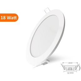 Braytron 20x 18W led Panel Einbaustrahler Spot Deckenbeleuchtung Unterputz Einbauleuchte Warmweiß 3000K 1440 Lumen Deckenleuchte Rund eingebauter Trafo, kein