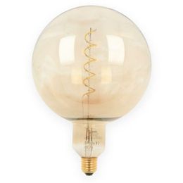 E27 4W led Filament Globe Ø200mm Glühbirne Kaltweiß 6000K 70 lm Glühfaden Retro Led Line Lampe Vintage Look Fadenlampe Ballform