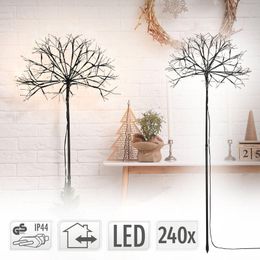 ECD Germany LED-Baum 100 cm mit 240 warmweiße LEDs, für Innen & Außen, IP44 Wasserdicht, Lichtbaum Lichterbaum Leuchtbaum Beleuchteter Dekobaum