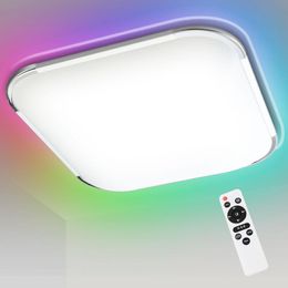 VINGO - LED-Deckenleuchte Bad Deckenleuchte Küche Wohnzimmer IP44 rgb 24W - Weiß