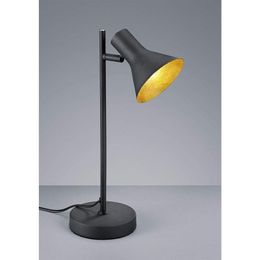 meineWunschleuchte LED Tischleuchte Metall Schwarz/Gold Spot dreh+schwenkbar, 39cm hoch