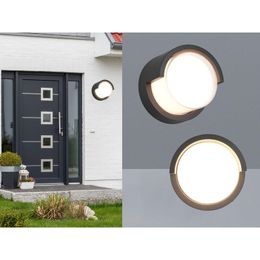 REALITY LEUCHTEN - led Außenwandleuchten 2er set Schwarz Fassadenbeleuchtung IP54 rund ø 15cm