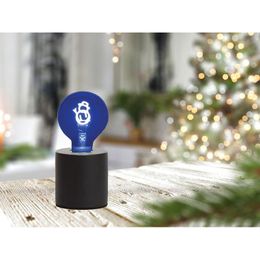 meineWunschleuchte - Tischlampe Beton Schwarz ø 9cm mit Deko led Glühbirne Schneemann