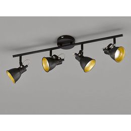 Led Deckenstrahler bobby 4 flammig - Deckenspot Industrial Schwarz Gold