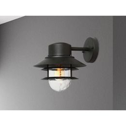 meineWunschleuchte Led Wetterfeste Downlight Außen Wandlaterne aus Edelstahl, Schwarz Höhe 24cm