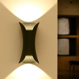 Wottes - Kreative Wasserdichte Wandleuchte Außenbereich Einfache led Wandlampe Innenbereich Warmes Schwarz