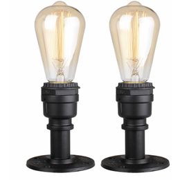 2Pcs Retro Deckenlampe Wasserrohr Industriell Metall Schlafzimmer Wohnzimmer Deckenleuchte Schwarz