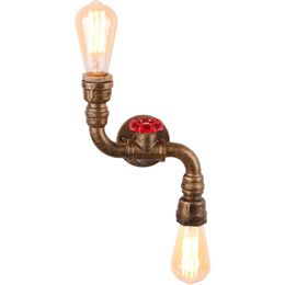 Wottes - Retro E27 Industrielle Wandleuchten Retro Kreative Eisenkunst Wasserrohr Wandlampe Bronze