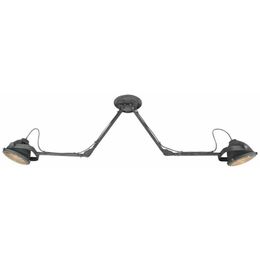 Brilliant Lampe Carmen Deckenspot 2flg grau Beton 2x A60, E27, 40W, geeignet für Normallampen (nicht enthalten) Köpfe schwenkbar