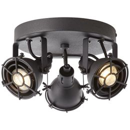 Brilliant Lampe Jesper led Spotrondell 3flg schwarz korund 3x LED-PAR51, GU10, 5W LED-Reflektorlampen inklusive, (380lm, 3000K) Köpfe schwenkbar - schwarz