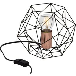 Lampe Synergy Tischleuchte schwarz/kupfer 1x A60, E27, 60W, geeignet für Normallampen (nicht enthalten) Mit Schnurzwischenschalter - Brilliant