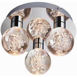 Endon Versa - LED 3 Light Badezimmer Flush Chrome, Acryl Bubble Effect IP44
