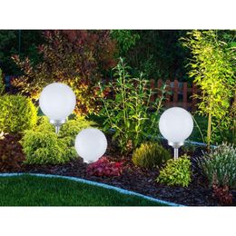 Globo Led Solarkugeln Garten - 3er Set ø 20cm/25cm/30cm mit Erdspieß