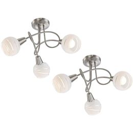 Globo 2er Set led Deckenlampen / Deckenstrahler elliott mit satinierten Schirmen