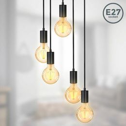 B.K.LICHT Pendelleuchte Vintage Retro Hängeleuchte Fassung Wohnzimmer Edison E27 schwarz - 10