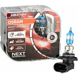 Osram - 2er Set Glühlampe HB3 Nightbreaker Laser +150% 12V 60W 9005NL