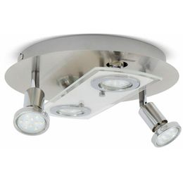 B.K.LICHT Led Decken-Leuchte rund Metall Glas Lampe Wohnzimmer Strahler 4-flammig GU10: Rund (Typ a) - 50