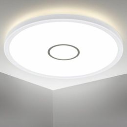 B.K.LICHT Led Deckenleuchte ultraflach Panel Deckenlampe Wohnzimmer Flur Slim weiß silber - 20