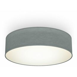 B.K.LICHT - Deckenleuchte Stoff grau Textil Lampenschirm Wohnzimmer Deckenlampe Schlafzimmer - 40