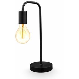 B.K.LICHT - Tischlampe Vintage Tischleuchte Retro Dekolicht Wohnraum Flur Edison E27 schwarz - 10