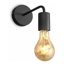 B.K.LICHT Vintage Wandlampe Retro Wandspot schwarz matt Flur Leuchte Wohnzimmer Edison E27 - 10