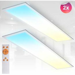 B.K.LICHT - 2x led Panel Deckenleuchte cct ultraflach dimmbar Wohnzimmer Schlafzimmer Slim weiß