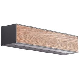 ARCCHIO - Miraz LED-Außenwandleuchte, Holzoptik - holz dunkel, transparent