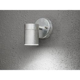 Konstsmide - Kleine led Außenwandleuchte Downlight, Höhe 9cm aus Stahl, Silber