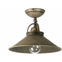 Licht-Erlebnisse - Massive Messinglampe Deckenleuchte Vintage in Bronze Antik - Bronze Antik matt