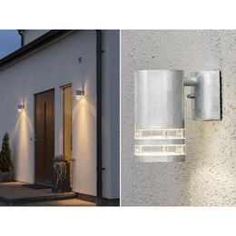 Konstsmide 2er-Set Wandleuchten modena galv. Stahl, Downlight, GU10, Höhe 15,5 cm, IP44