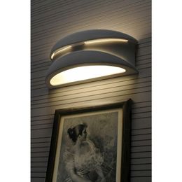 Licht-Erlebnisse - Wandlampe E27 Weiß Gips Modern Wandleuchte - Weiß