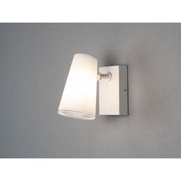 Konstsmide LED Außenwandleuchte Downlight Weiß mit schwenkbarem Kopf Höhe 21,5cm IP54 E27